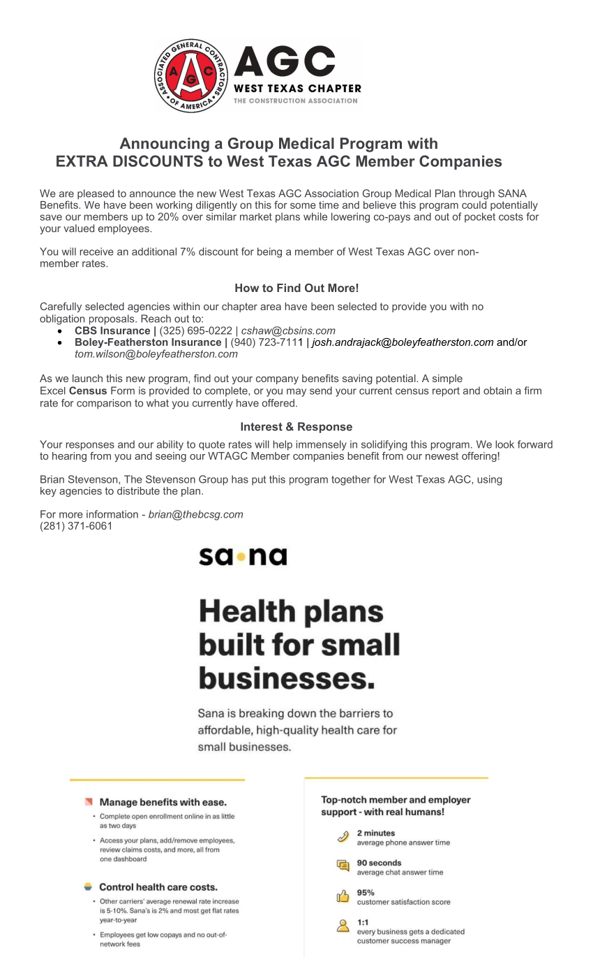 AGC West Texas Group Medical Program - West Texas AGC